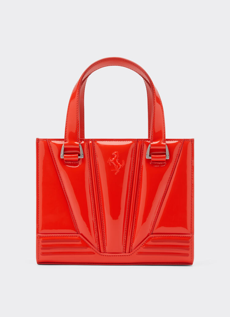 Ferrari mini tote GT bag in glossy patent leather with Prancing Horse ...