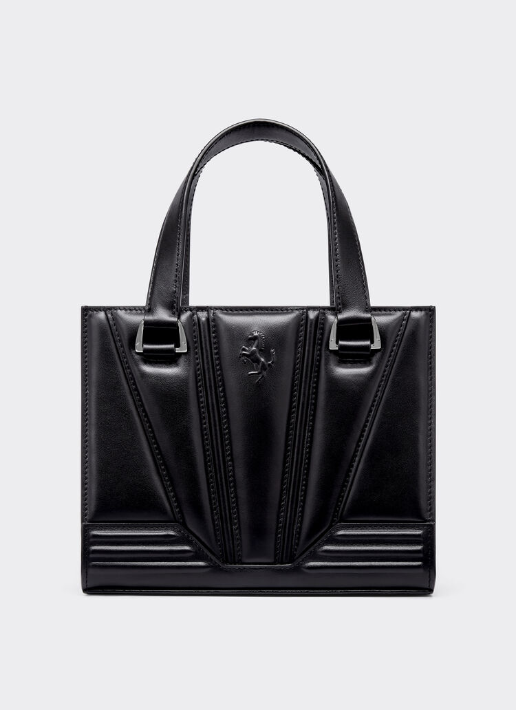 Ferrari mini tote GT bag in leather with Prancing Horse detail in Black ...