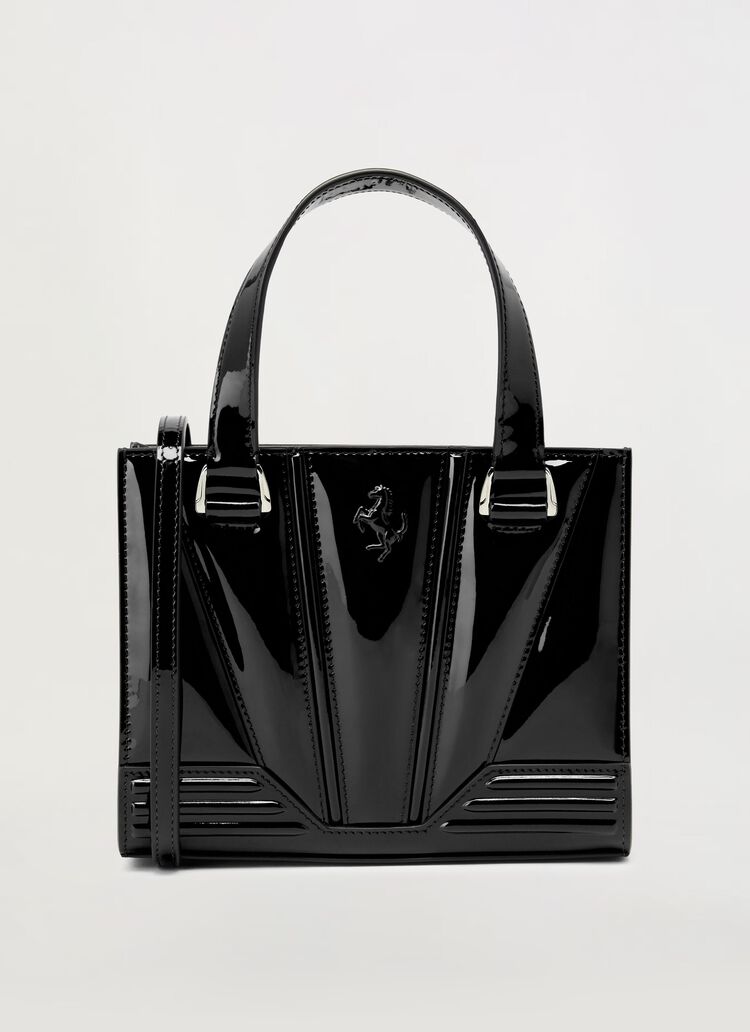Ferrari mini tote GT bag in glossy patent leather with Prancing Horse ...