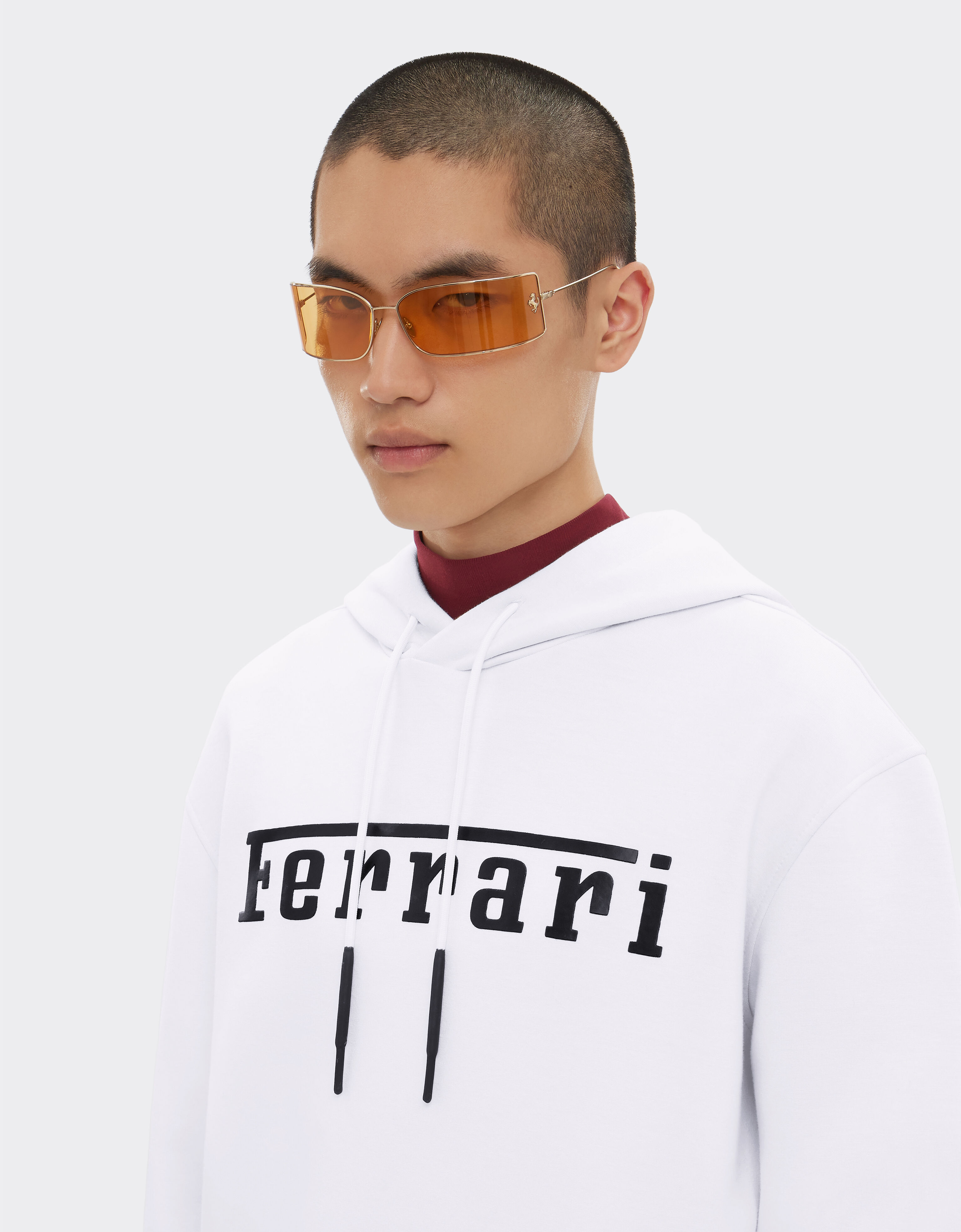 Scuba sweatshirt with Ferrari logo in Optical White | Ferrari®