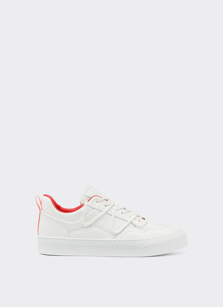 Ferrari leather trainers in Optical White for Men | Ferrari®