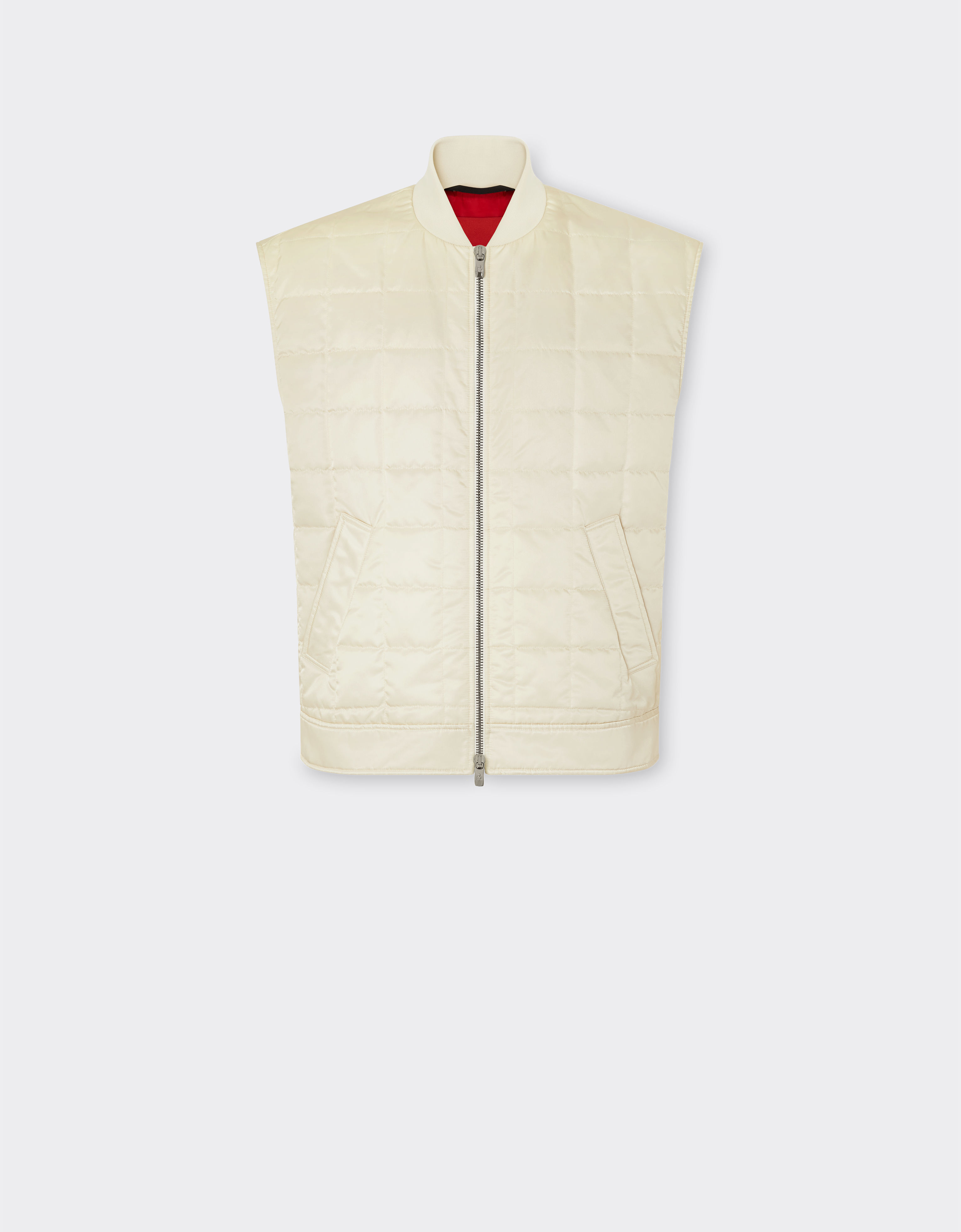 Padded waistcoat with 7X7 check pattern en Marfil de Hombre | Ferrari®