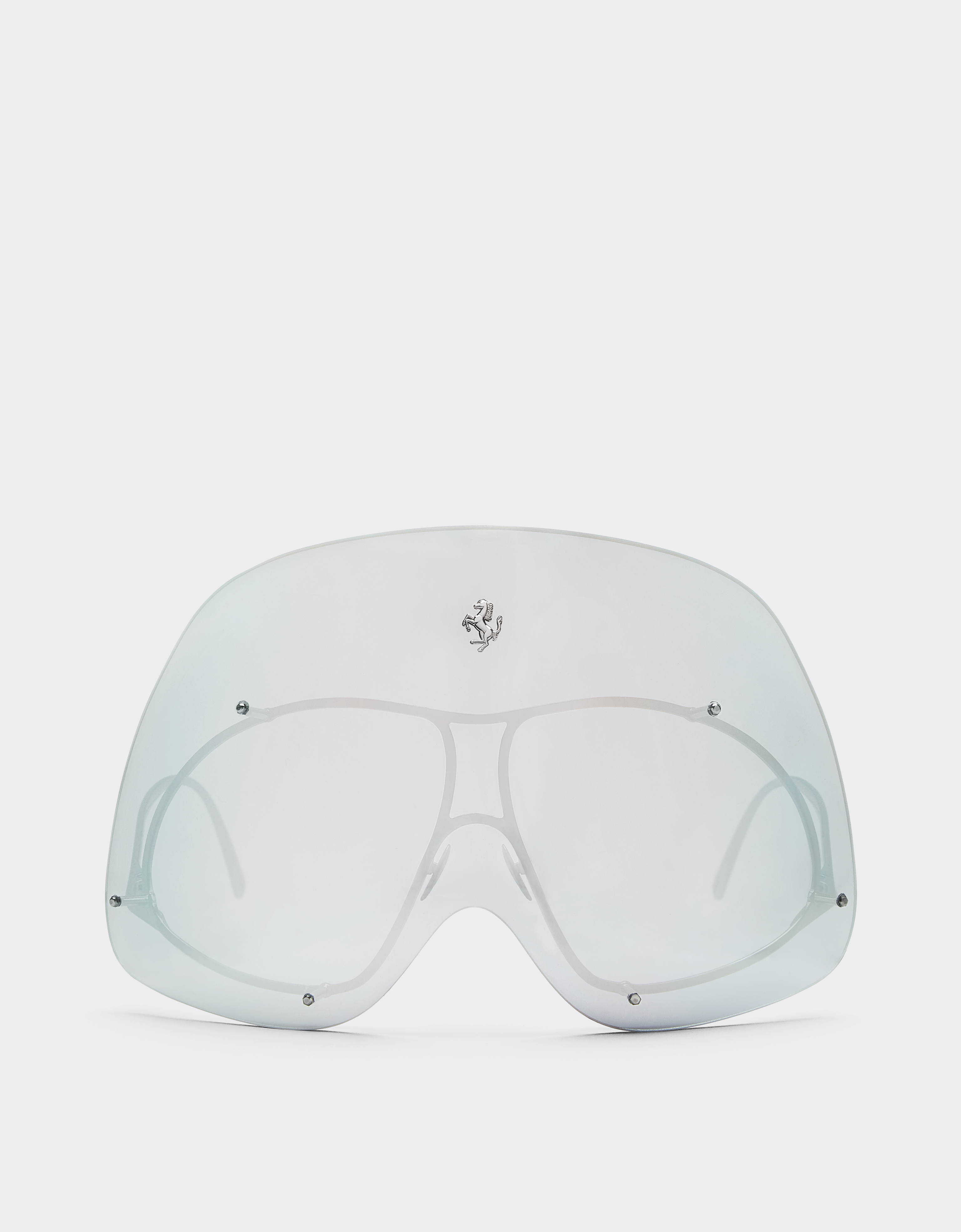 Ferrari Limited Edition gunmetal sunglasses with mirrored shield in ...
